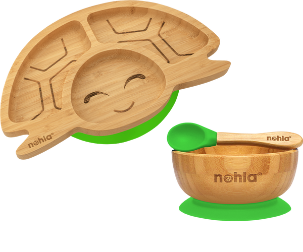 Nohla Tate the Turtle Suction Plate Bowl Spoon Gift Set Mess Free Feeding Nohla UK nohla